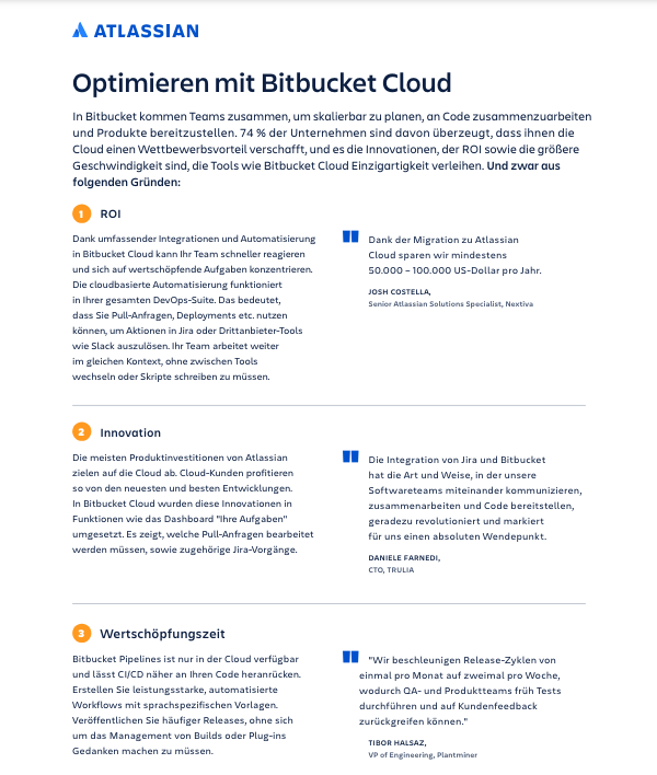 Optimieren mit Bitbucket Cloud Optimieren mit Bitbucket Cloud